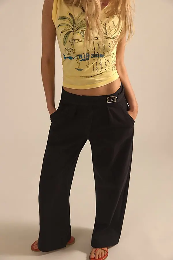 Free People Wide-leg Trousers - Black