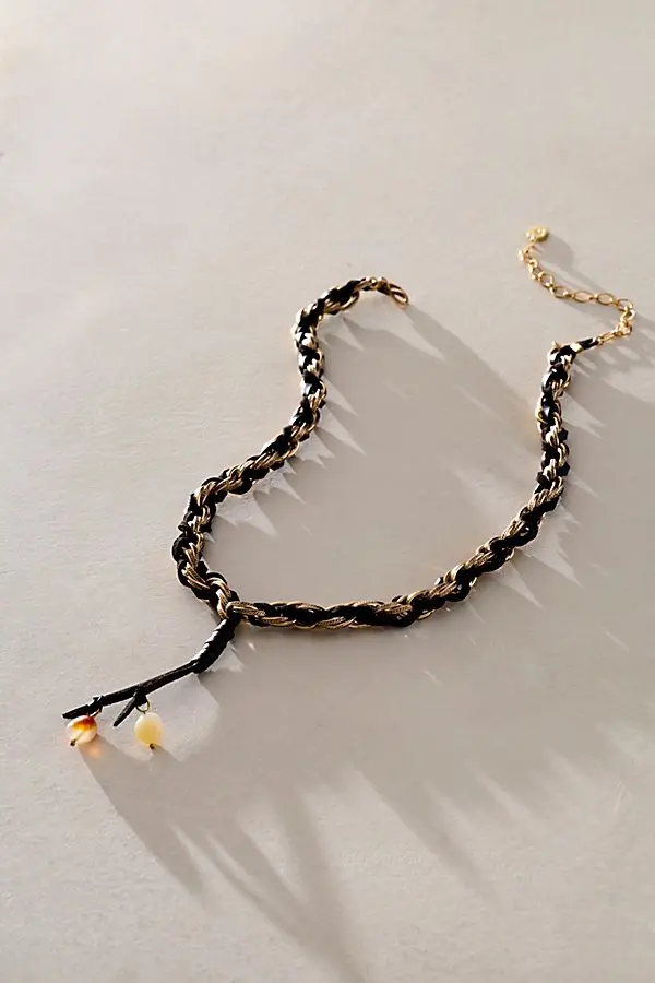 Free People Elmira Short Necklace - Gold/black