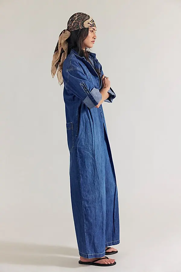 Free People We The Free Tiki Denim Coveralls - Showgirl