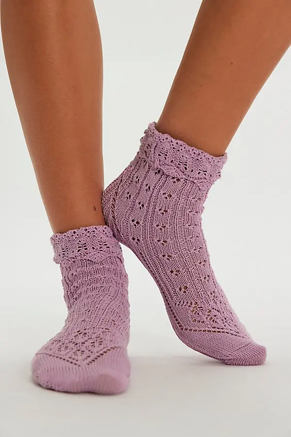 Free People Sweetie Socks - Pink Lavender