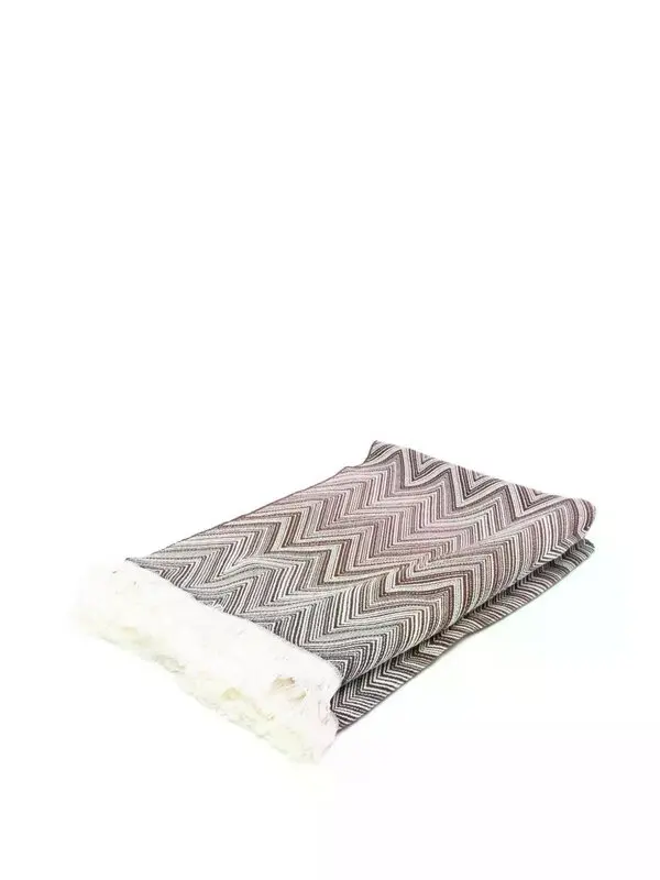Missoni Timmy Chevron Fringed Throw - Brown
