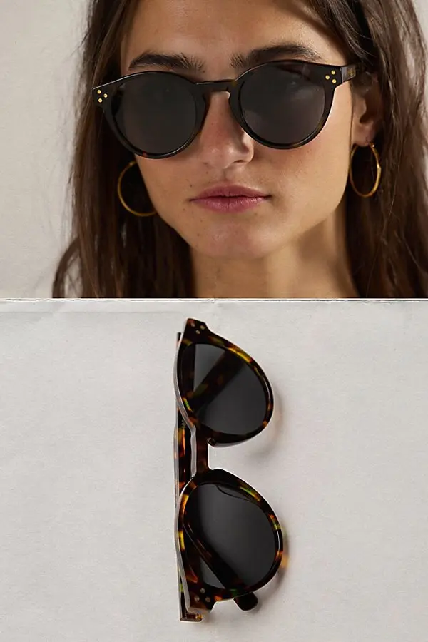 Free People Kerrin Round Polarized Sunglasses - Tort/black