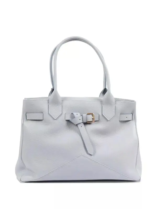 BALLANTYNE Buckled Leather Tote Bag - Grey
