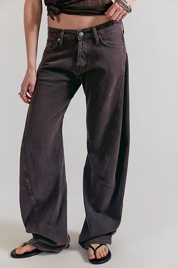 Free People Fable Low-rise Twisted Jeans - Espresso