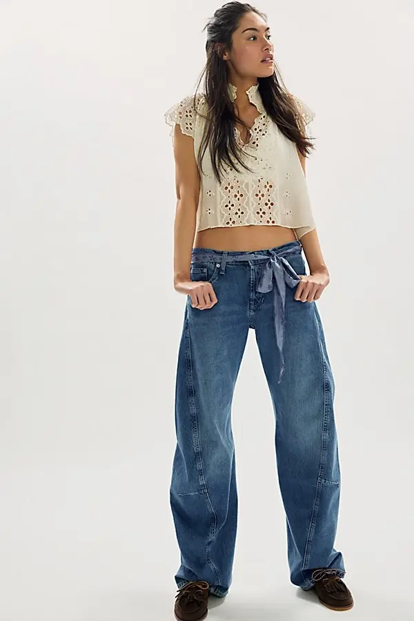 Free People Fable Low-rise Twisted Jeans - Heartsong