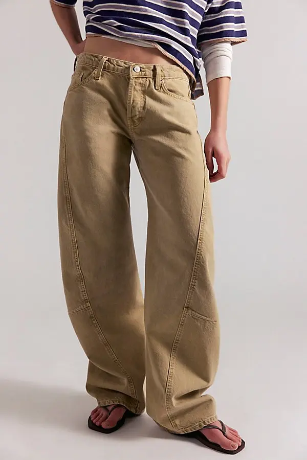 Free People Fable Low-rise Twisted Jeans - Oat Latte