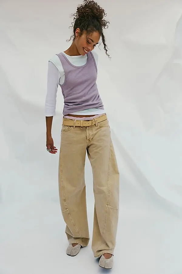 Free People We The Free Fable Low-rise Jeans - Oat Latte