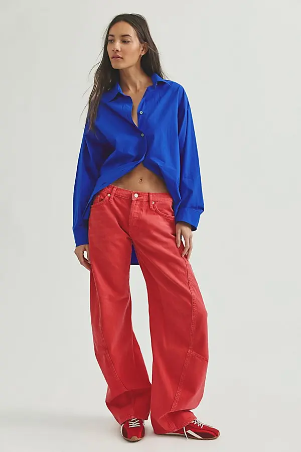 Free People We The Free Fable Low-rise Twisted Seam Jeans - Poppy