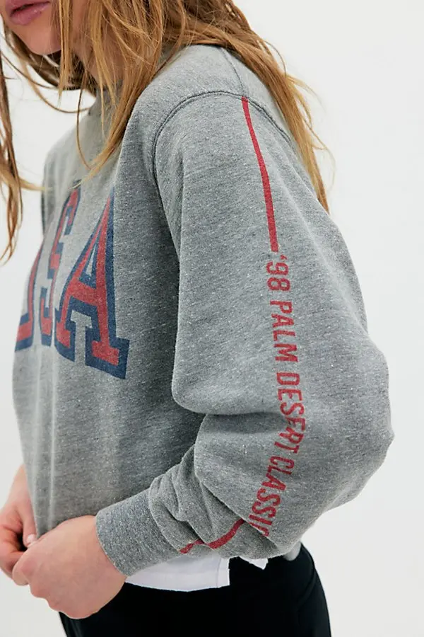 THE BUREAU Usa Heather Terry Sweatshirt