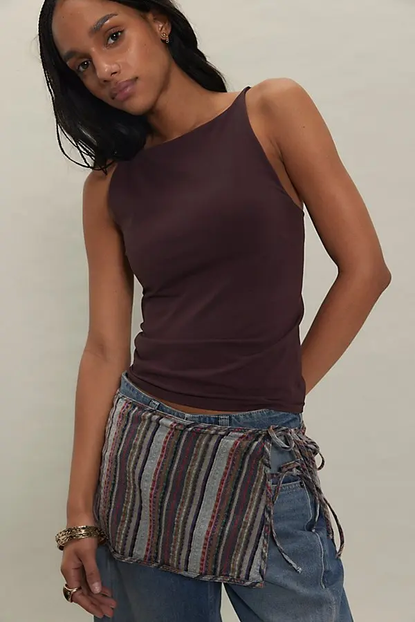Free People Beach Break Stripe Sarong - Driftwood Combo