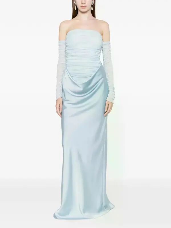 ROTATE BY BIRGER CHRISTENSEN Ruched Maxi Dress - Blue