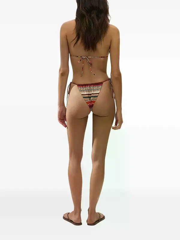 Faithfull The Brand Leone Striped Bikini Top - Orange