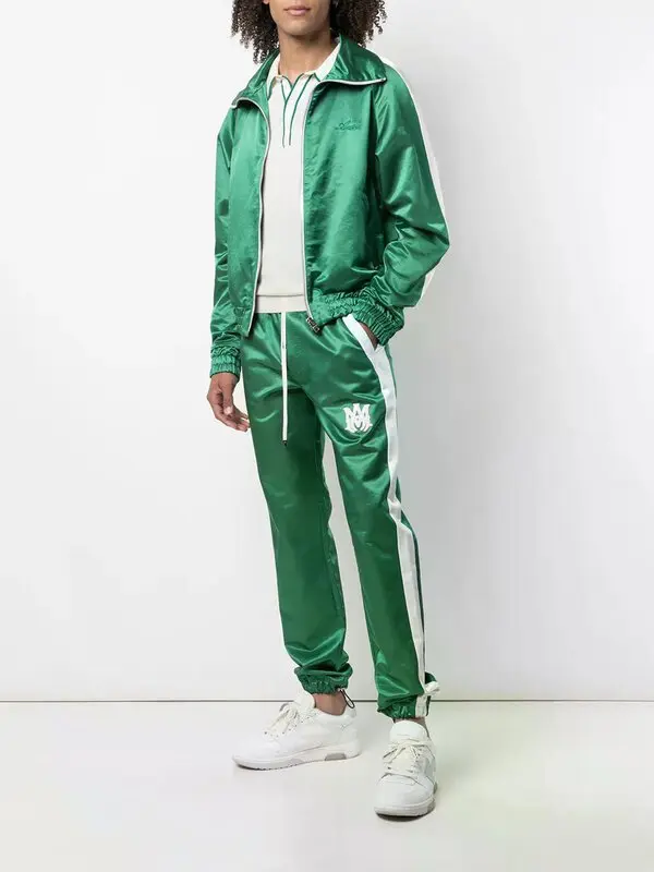 Amiri Satin Zipped Track Jacket - Green