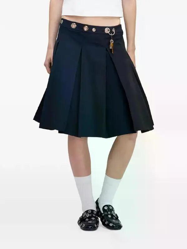 Marc Jacobs Safety Pin Pleated Midi Skirt