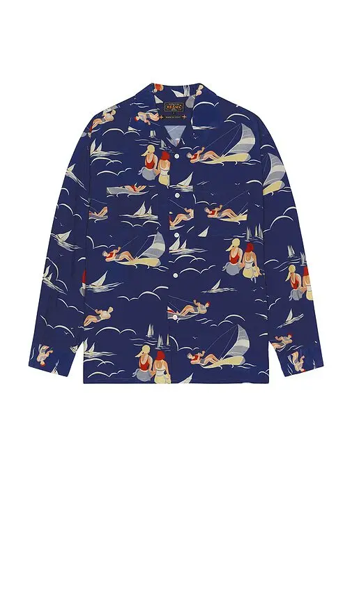 BEAMS Open Collar Cupro Print In . Also