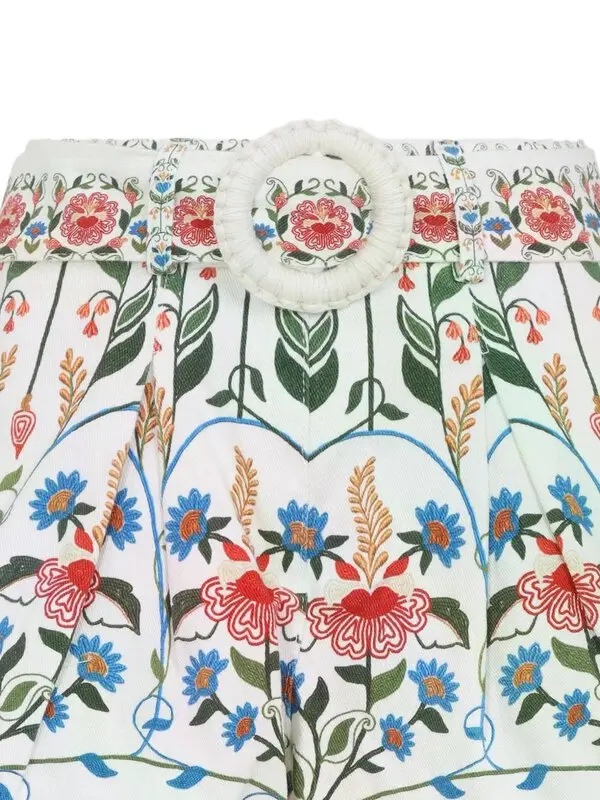 Farm Rio Floral Belted Shorts