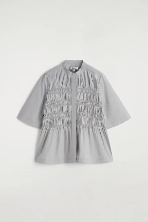 Cos Ruched Cotton Blouse