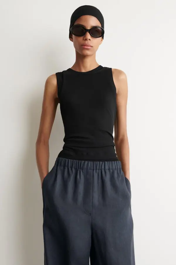Cos Elasticated Barrel-leg Pants - Blue