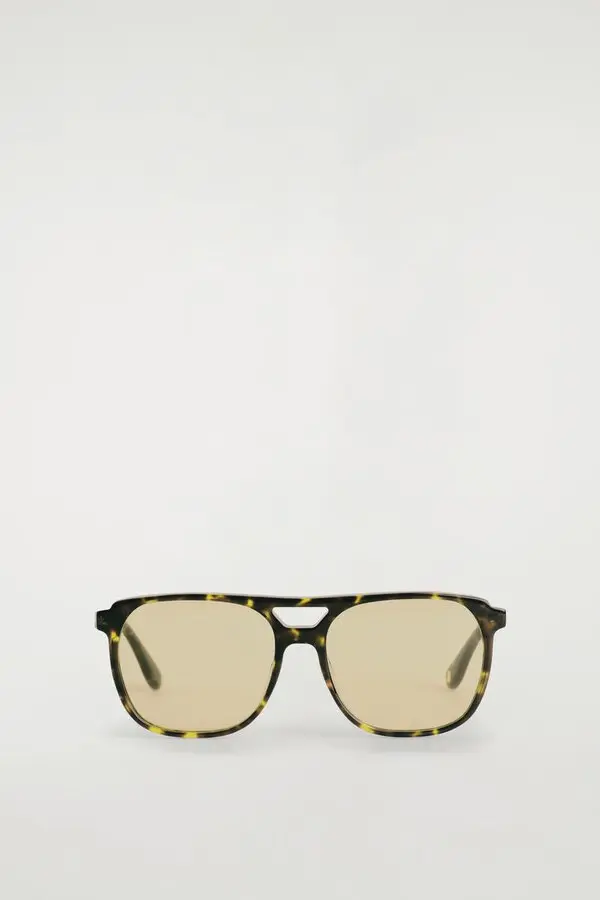 Cos Square-frame Aviator Sunglasses - Brown