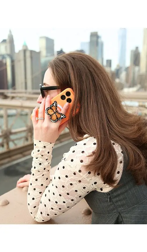 SOLAR ECLIPSE Hand-painted Monarch Butterfly Grip Charm