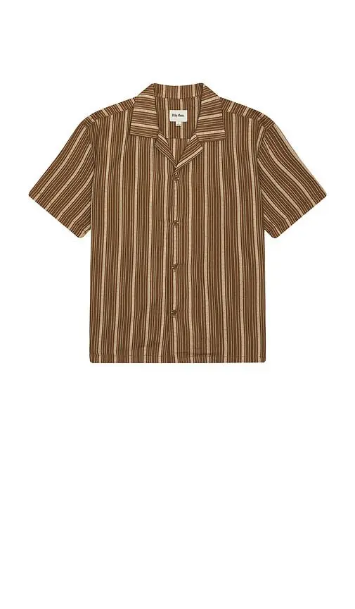 RHYTHM West Winds Stripe Shirt In . Also - Brown