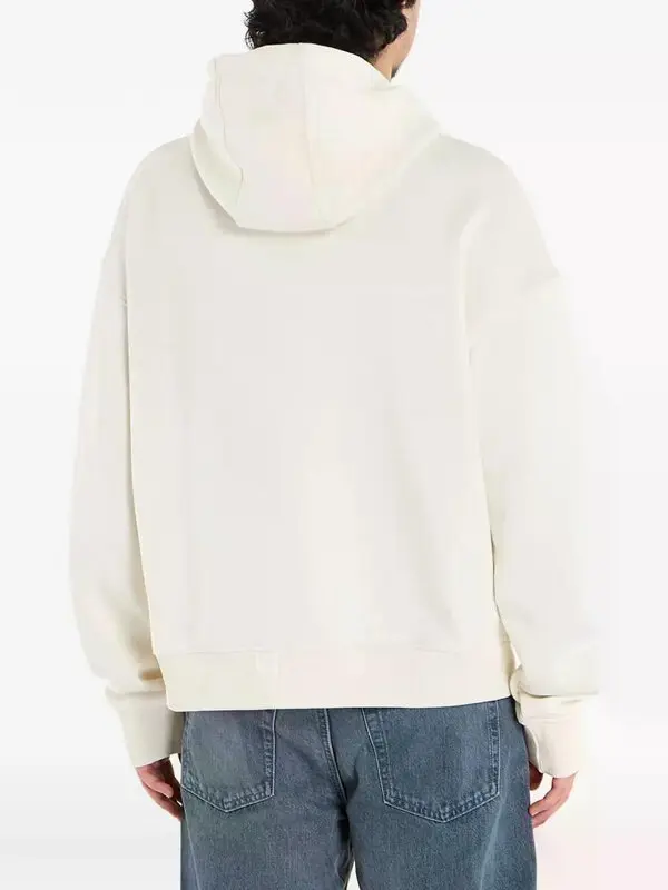 REEBOK Logo-embroidered Hoodie - Neutrals