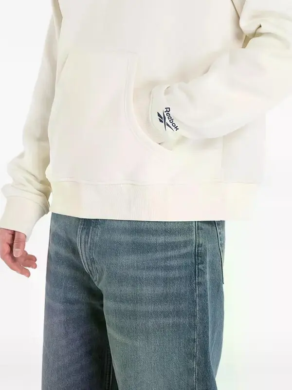 REEBOK Logo-embroidered Hoodie - Neutrals