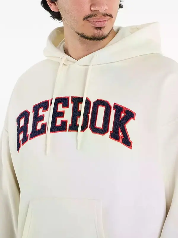 REEBOK Logo-embroidered Hoodie - Neutrals