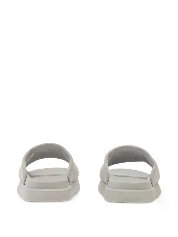 Y3 Logo-detail Suede Slides - Grey