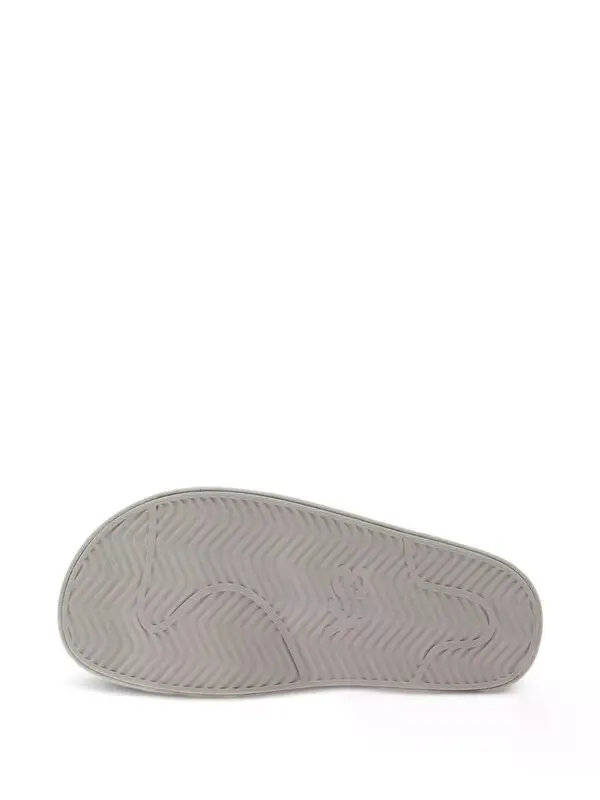 Y3 Logo-detail Suede Slides - Grey