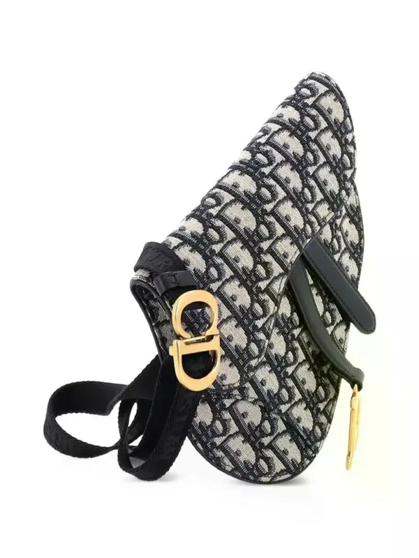 Dior Saddle Oblique Canvas Belt Bag - Blue