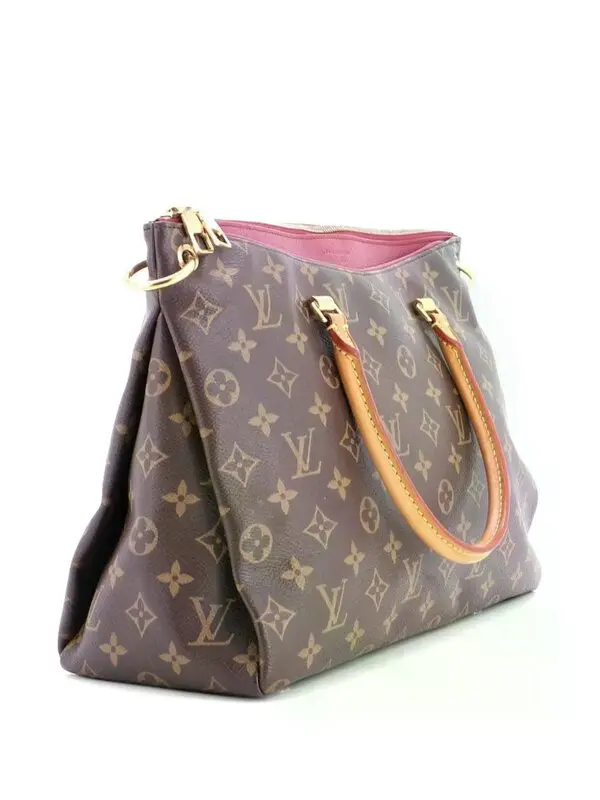LOUIS VUITTON Pallas Tote Monogram Canvas With Leather Shoulder Bag - Brown