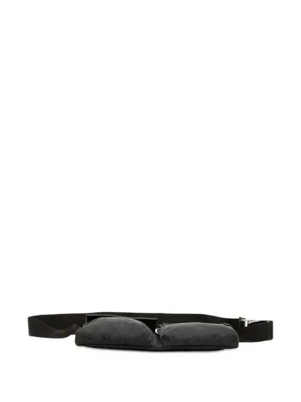 Gucci Gg Canvas Double Pocket Belt Bag - Black