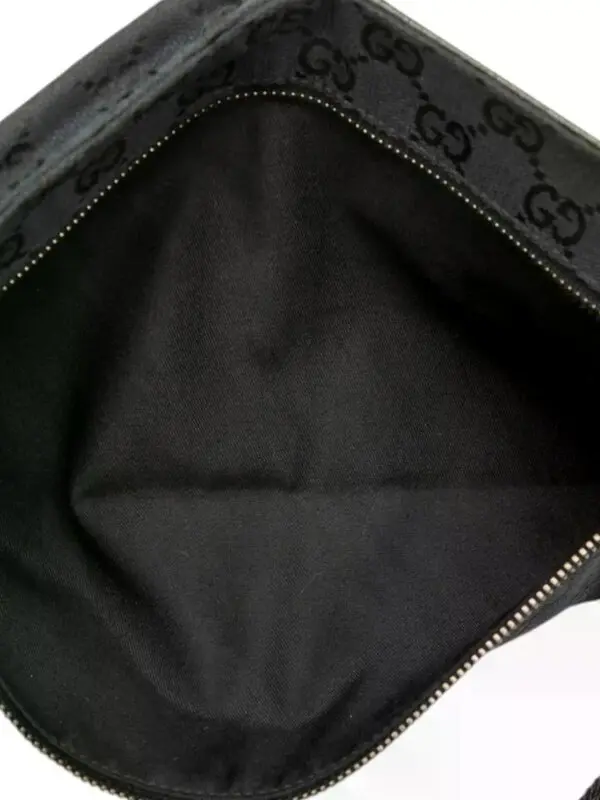 Gucci Gg Canvas Double Pocket Belt Bag - Black
