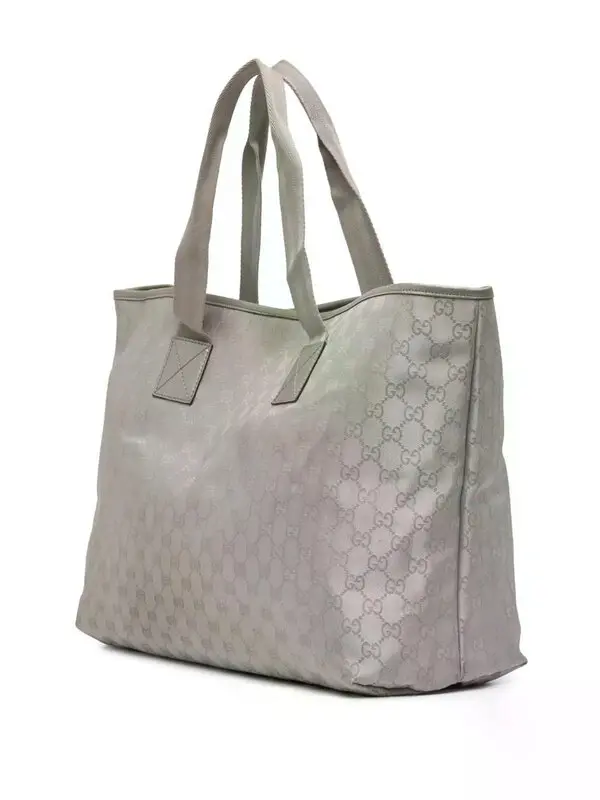 Gucci Gg Canvas Web Tote Bag - Grey