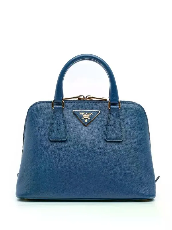 Prada Small Saffiano Lux Promenade Satchel - Blue
