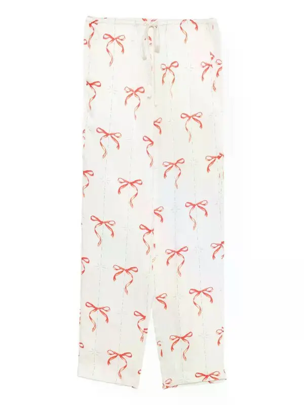 FORTE_FORTE Bow-patterned Trousers - Neutrals