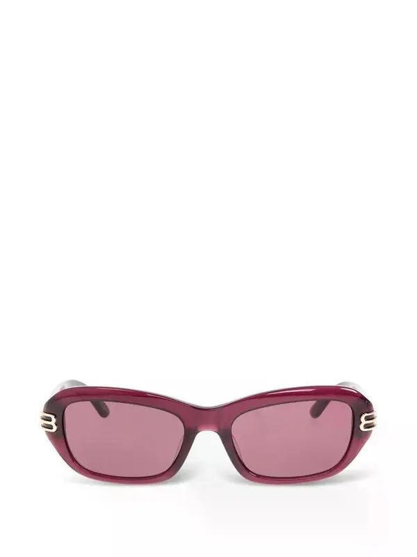 Balenciaga Logo Oval-frame Sunglasses - Purple