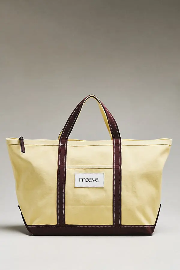 Maeve Canvas Carryall Tote Bag - Chocolate