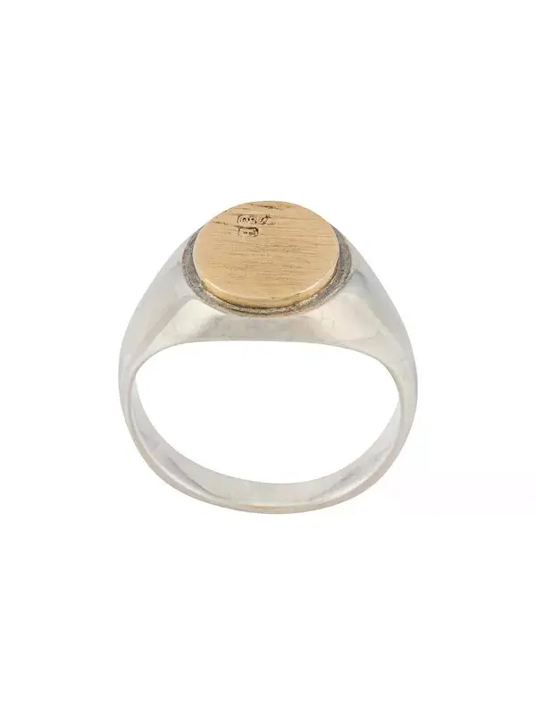 BUNNEY Disc Embellished Signet Ring - Silver