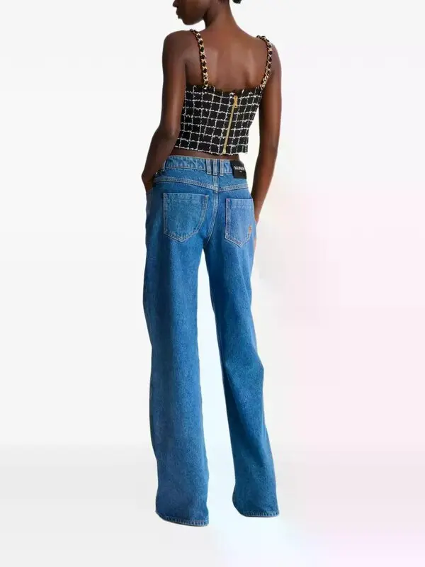 Balmain Tweed Chain Strap Top