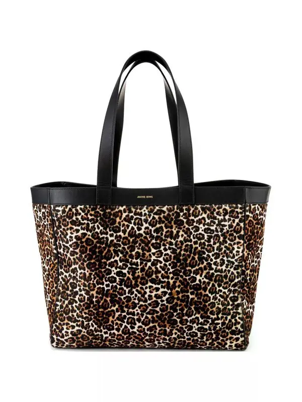 ANINE BING Medium Rio Leopard-print Tote Bag - Neutrals