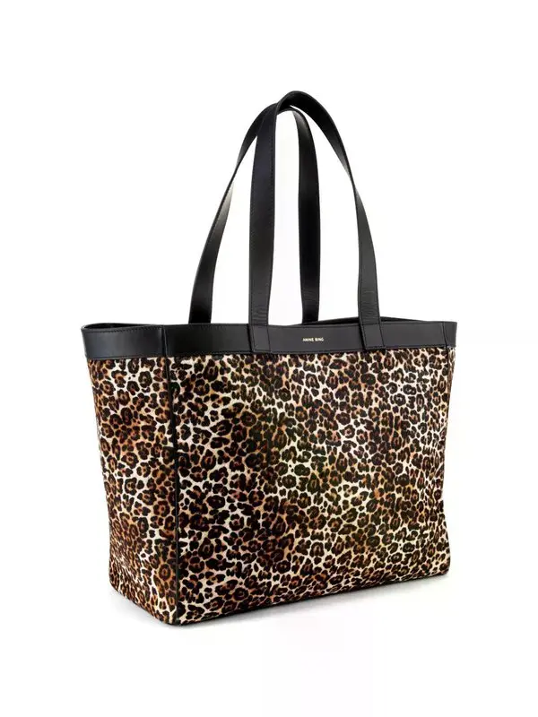 ANINE BING Medium Rio Leopard-print Tote Bag - Neutrals