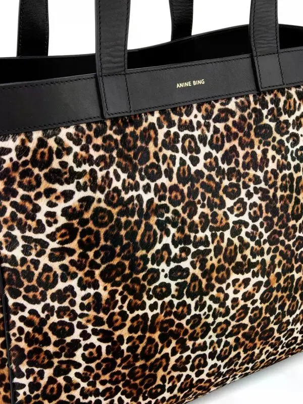 ANINE BING Medium Rio Leopard-print Tote Bag - Neutrals
