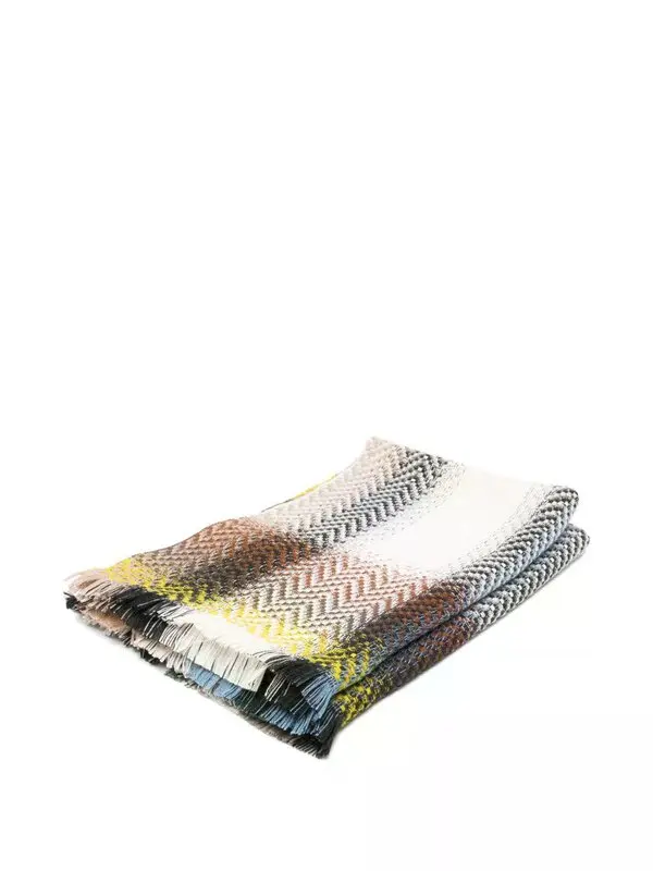Missoni Check New Zig-zag Fringed Throw - Neutrals