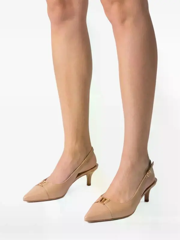 TWINSET Buckle Detail Slingback Pumps - Neutrals