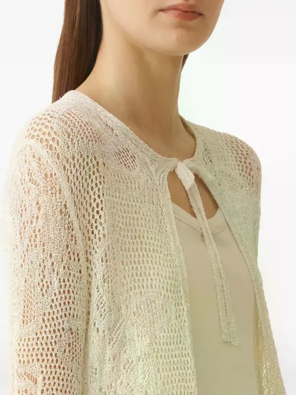 Fabiana Filippi Long Sleeve Tie Neck Cardigan-coat