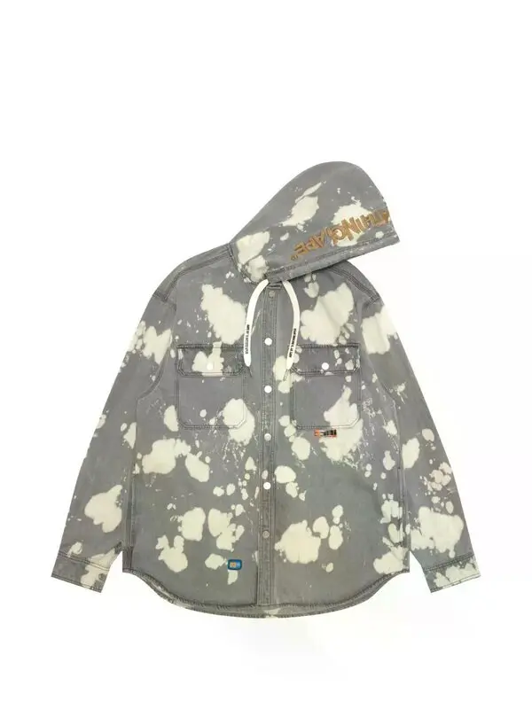 AAPE BY *A BATHING APE Hooded Splatter-patterned Shirt Jacket
