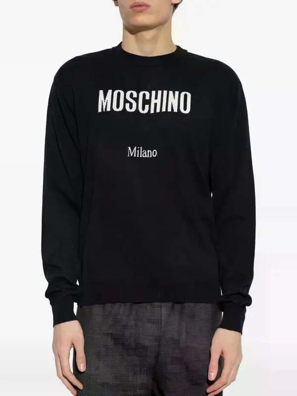 Moschino Knitted Crewneck Jumper - Black