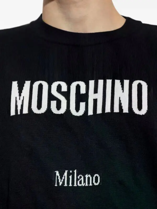 Moschino Knitted Crewneck Jumper - Black